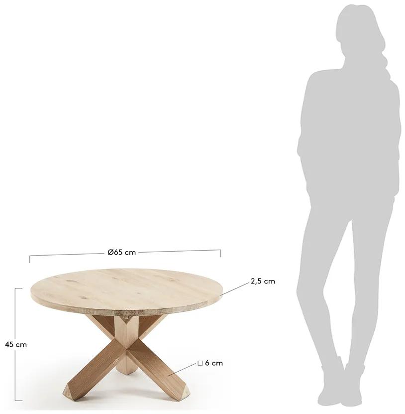 OnaDnes -20% Dubový kulatý konferenční stolek Kave Home Lotus 65 cm
