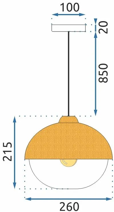 Toolight - Stropní svítidlo E27 60W APP951-1CP, hnědá-bílá, OSW-06685