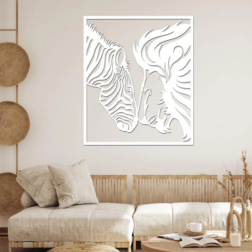 dřevo života Dřevěný obraz LVA SE ZEBROU Rozměry (cm): 30x35, Barevný vzor: Horský dub