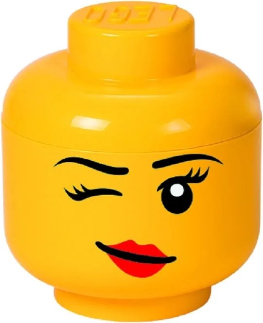 Žlutý úložný box ve tvaru hlavy LEGO® Winky, ⌀ 16,3 cm