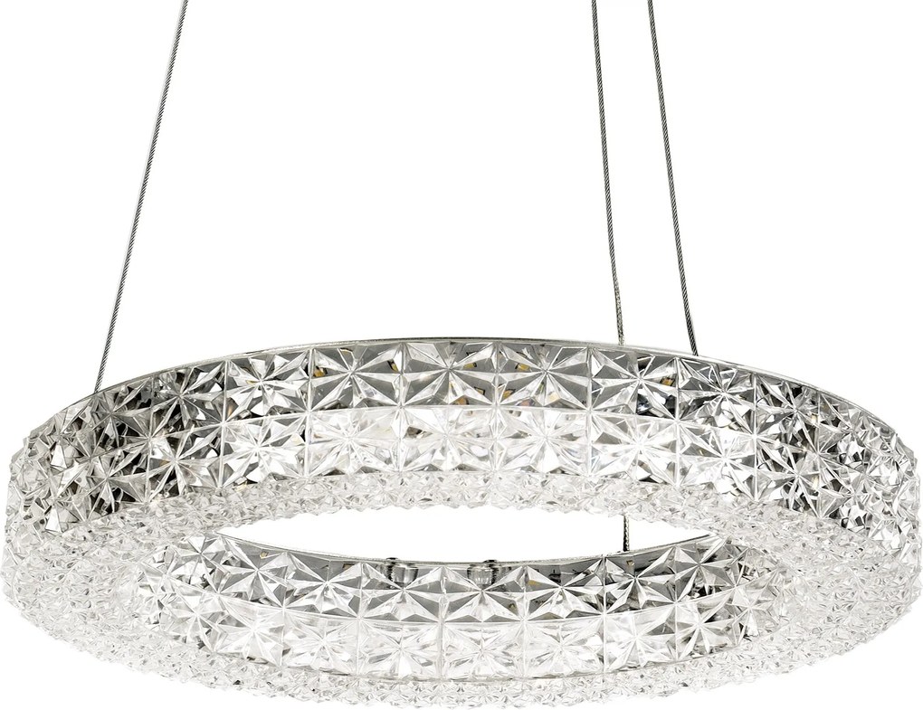 Toolight Toolight, LED stropní křišťálové svítidlo 40cm, 24W, 4000K, MS004-CP, chromová, OSW-09614
