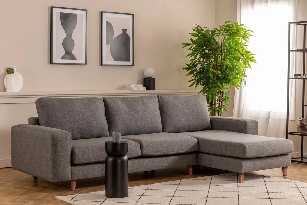Hanah Home Rohová pohovka BERLIN šedá pravá
