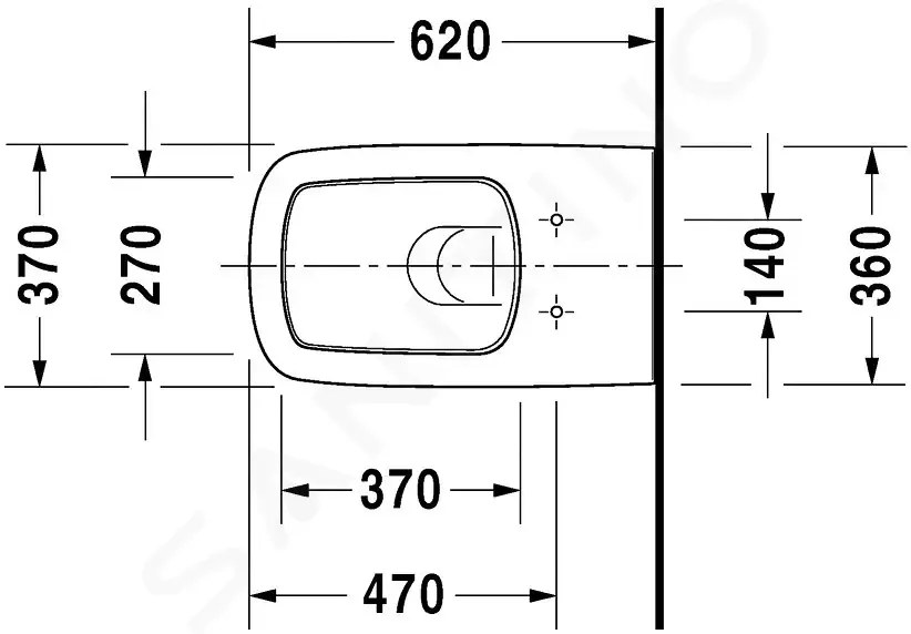 DURAVIT - DuraStyle Závěsné WC Compact, s WonderGliss, bílá (25370900001)