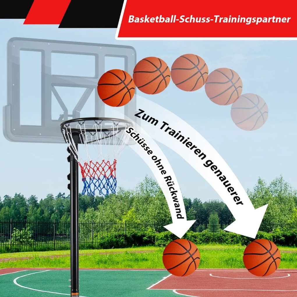 Costway Basketbalový koš venkovní přenosný basketbalový stojan 260-305 cm