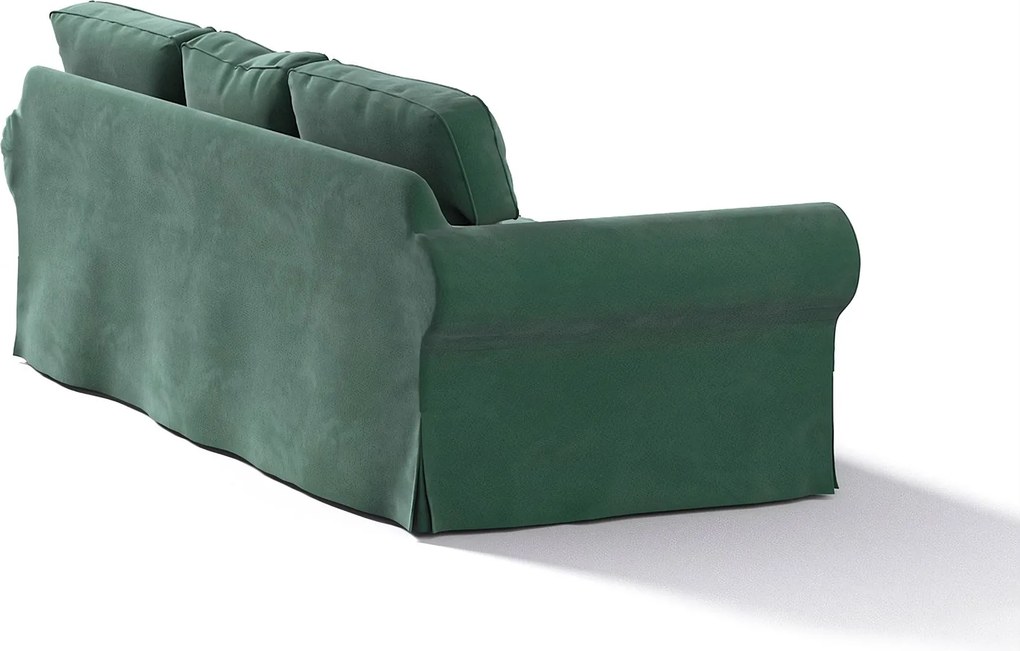 Potah na pohovku IKEA  Ektorp 3-místná, nerozkládací barva zelená látka lesklé, sametová