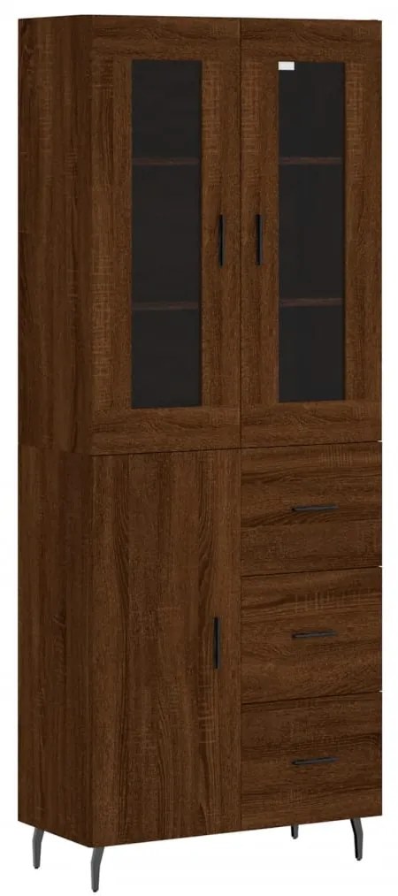 Skříň highboard hnědý dub 69,5 x 34 x 180 cm kompozitní dřevo - Default Title