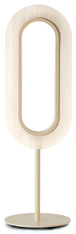 Designová LED stolní lampa Lens Oval Table  Designová LED stolní lampa Lens Oval Table Barva nohy: Matná slonovinová bílá, Dekor: Slonovinově bílý