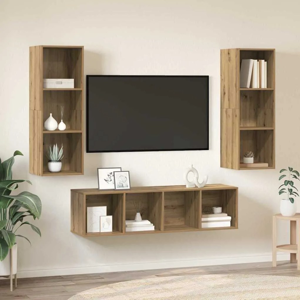 Sestava TV skříněk 3 ks Artisanový dub Kompozitní dřevo 3393131