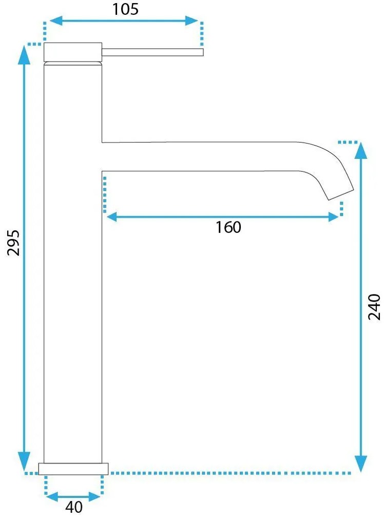 Rea Clif, vysoká umyvadlová baterie h-295, černá matná, REA-B5325