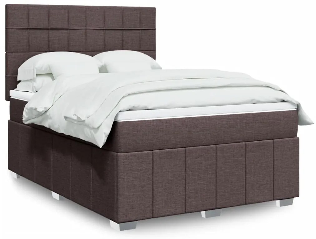 Box spring postel s matrací tmavě hnědá 140x200 cm textil 3291694