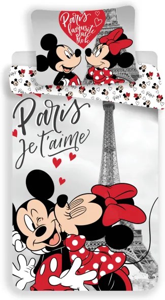 JERRY FABRICS Povlečení Mickey a Minnie Paříž Eiffelova věž 140x200 70x90