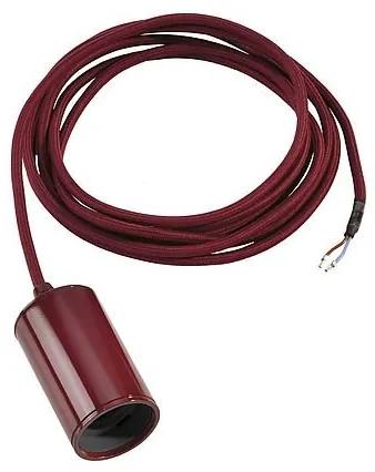 LA 132658 Závěsné svítidlo FITU E27, kulaté, vínově červená, E27, max. 60 W, 2,5 m kabel s otevřeným koncem. - BIG WHITE