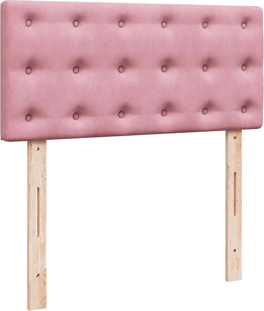 Box spring postel s matrací růžová 100x200 cm samet 3287679