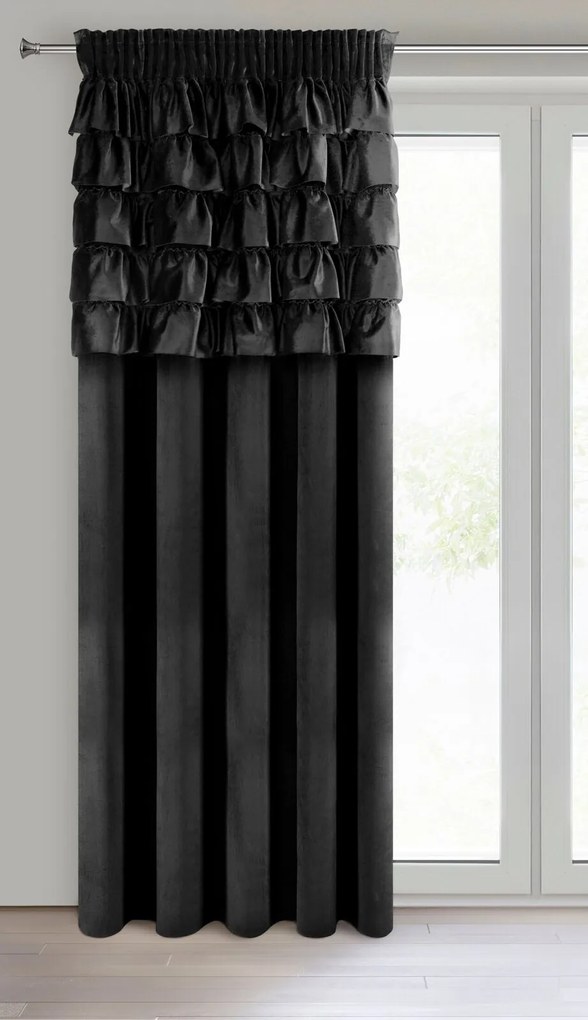 ZATEMŇOVACÍ ZÁVĚS NA PÁSCE AURA 140X270 CM ČERNÁ
