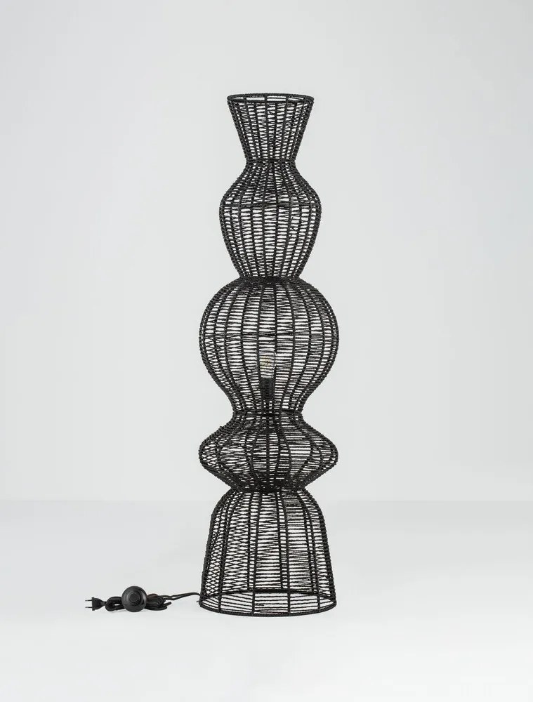 Matně černá provazová stojací lampa (výška 136 cm) Breena – Nova Luce