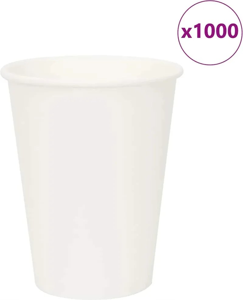 Fionshop 263063910 Papírové kelímky na kávu 1000 pcs 12oz 300ml bílé