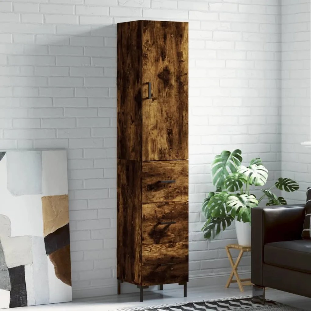 vidaXL Skříň highboard 34,5 x 34 x 180 cm kompozitní dřevo [3198849] Barva: bílá s vysokým leskem