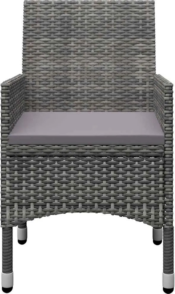 3dílný bistro set polyratan a akáciové dřevo šedý 3058363