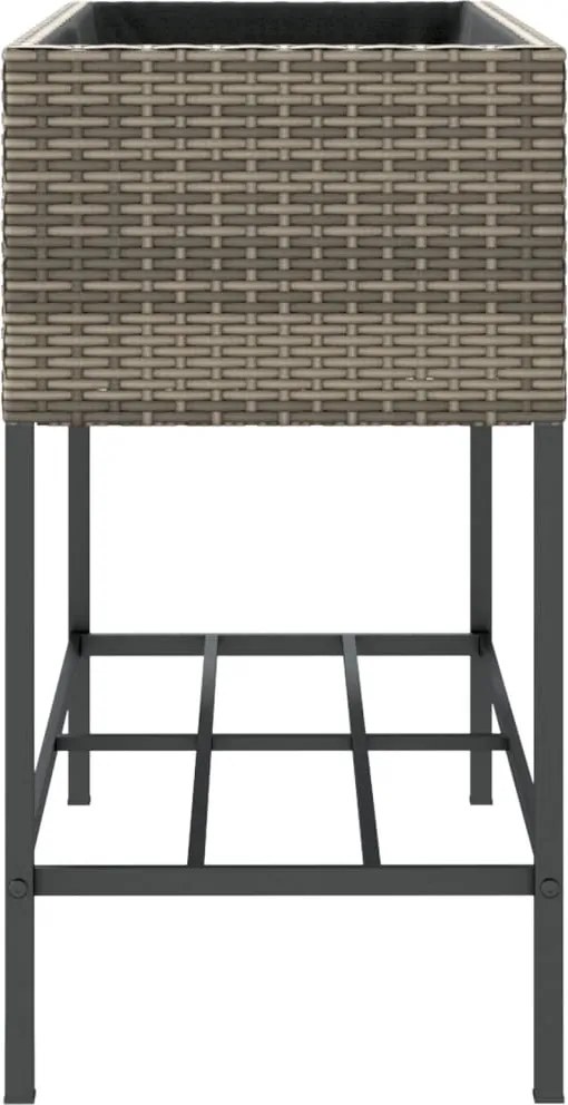 Zahradní truhlíky s policí 2 ks šedé 90 x 40 x 75 cm 3210509
