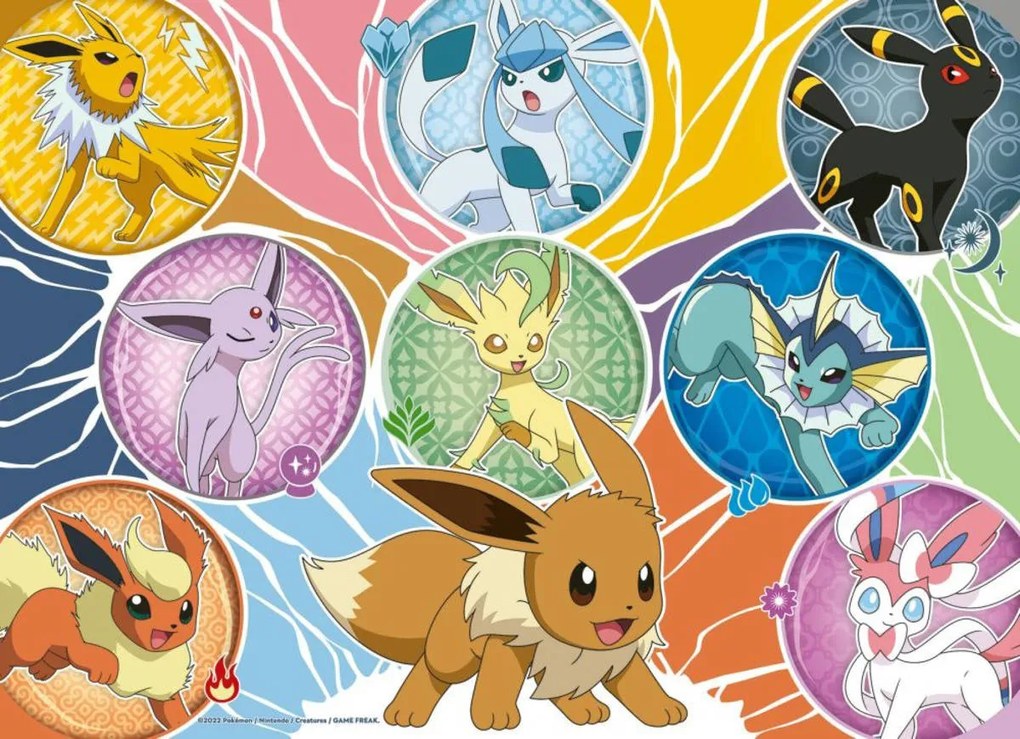 RAVENSBURGER Puzzle Pokémon 4x 100 dílků 36x26cm skládačka 4v1 2405651