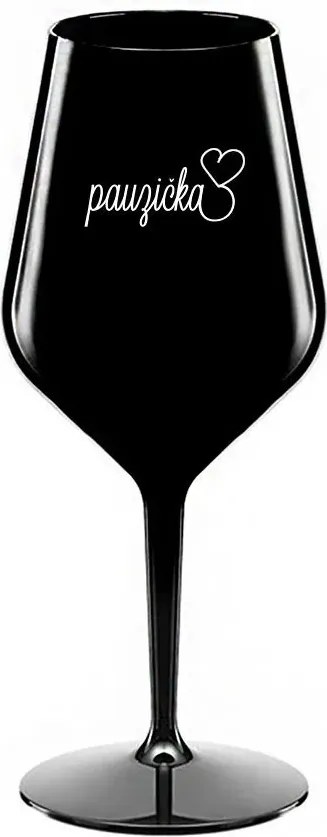 PAUZIČKA - černá nerozbitná sklenice na víno 470 ml