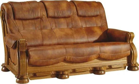 Casarredo - Komfort nábytek Trojmístná pohovka CTIBOR II kůže | potah: kůže Cappuccino,barva: moření 0233
