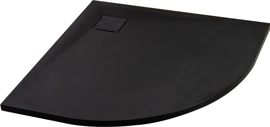 Cagliari Black 80x80x2,6 cm Oblouková SMC sprchová vanička se sifonem