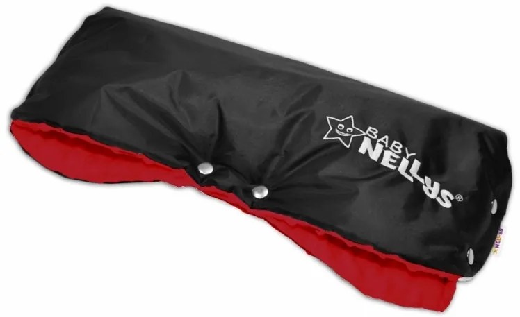 Rukávník ke kočárku Baby Nellys ® minky - červená/černý