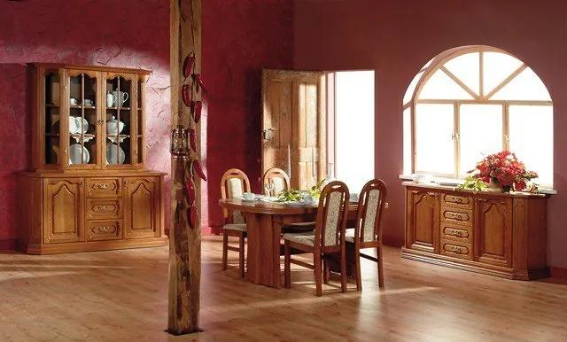 Casarredo - Komfort nábytek Vitrína s komodou LEWIS, masiv | barva: moření 9