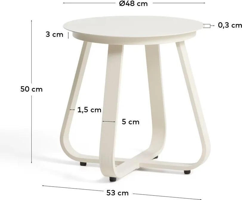 Kovový kulatý zahradní stolek ø 48 cm Tamaris – Kave Home