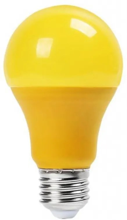 V-TAC SMD LED žárovka A60 žlutá 9W/230V/E27/YELLOW/270Lm/200°/A+