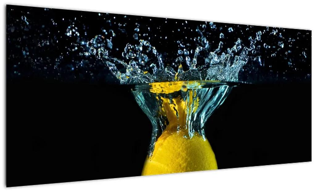 Obraz citrónu ve vodě (100x40cm)