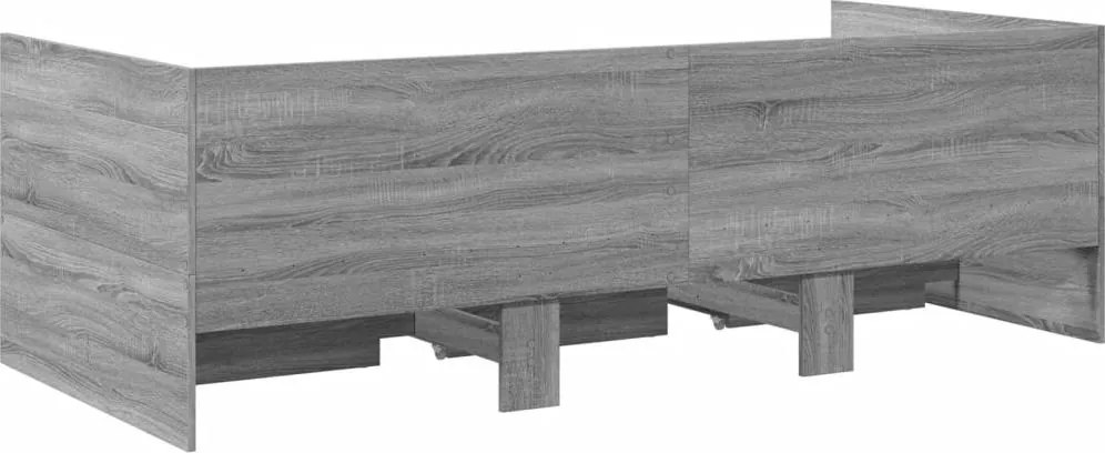 vidaXL Válenda se zásuvkami 90 x 190 cm kompozitní dřevo [3280830] Barva: Černá