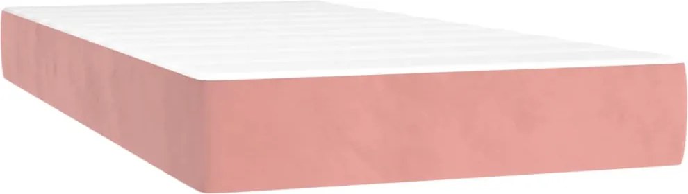 Box spring postel s matrací růžová 80 x 200 cm samet 3137934