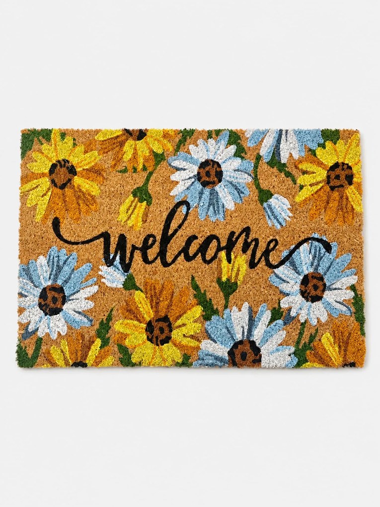 Sinsay - Květinová rohožka s nápisem Welcome - vícebarevná