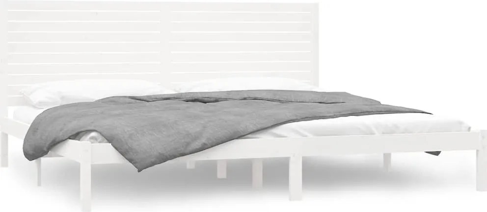 Rám postele bílý masivní dřevo 200 x 200 cm 3104629