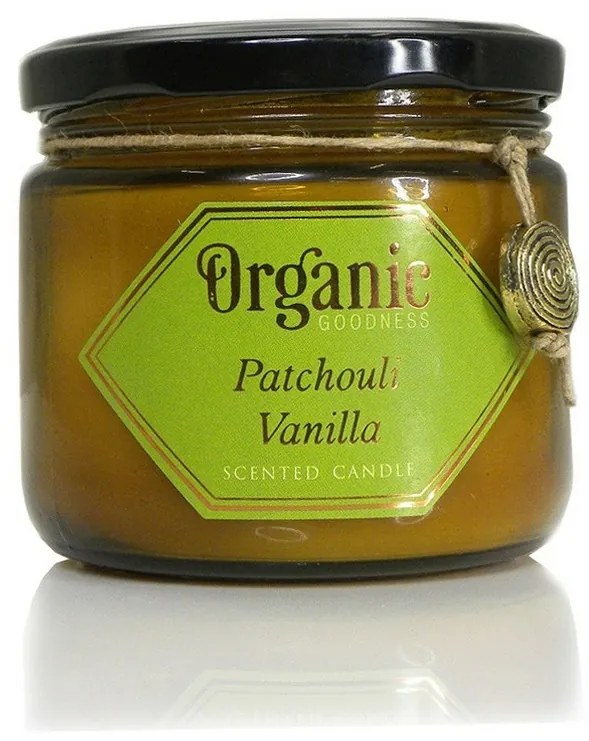 Přírodní vonná sojová svíčka 200g v jantarovém skle, Patchouli Vanilla