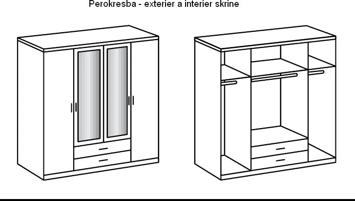 Šatní skříň Cliff, alpská bílá