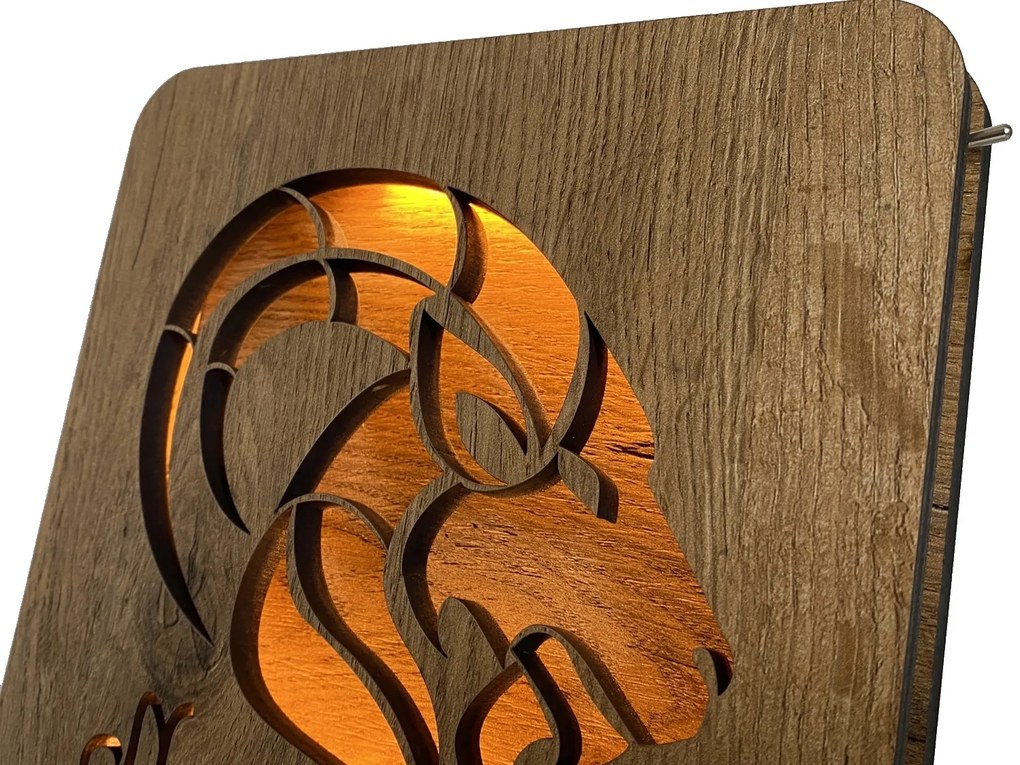 Li-Go Znamení "Kozoroh" lampa 19x19cm provedení povrchu: ořech