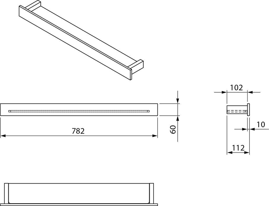 Sapho Sapho, PATRON police s hrazdou 78cm, bílá, PX785W