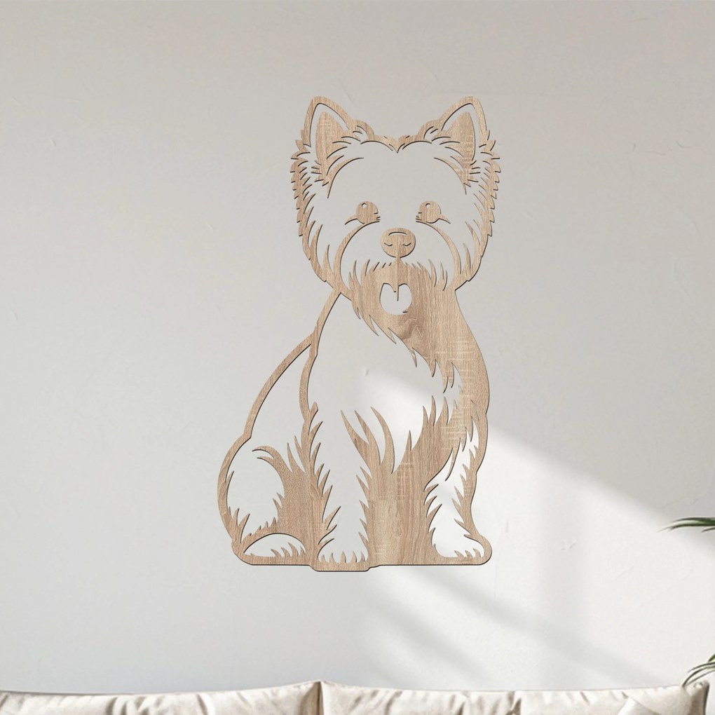 dřevo života Dřevěný obraz West highland white teriéra Zvolte rozměr (cm): 24x40, Zvolte barvu dekoru: Bílá
