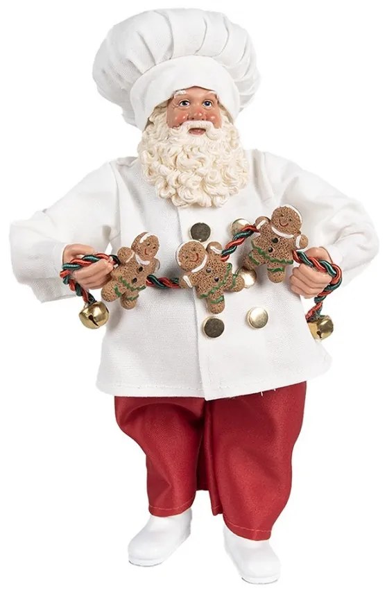 Vánoční dekorace Santa cukrář s perníčky - 17*12*27 cm