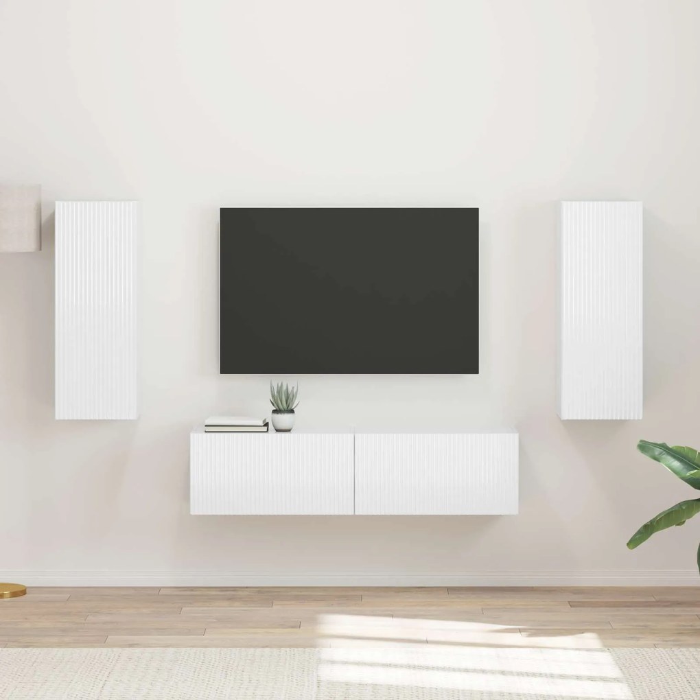 Sestava TV skříněk 2 ks Vysoce lesklá bílá Kompozitní dřevo 3408974