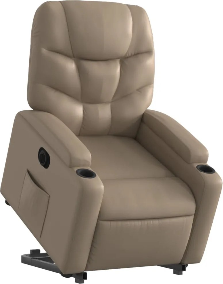 Elektrické zvedací polohovací křeslo cappuccino umělá kůže 3204678