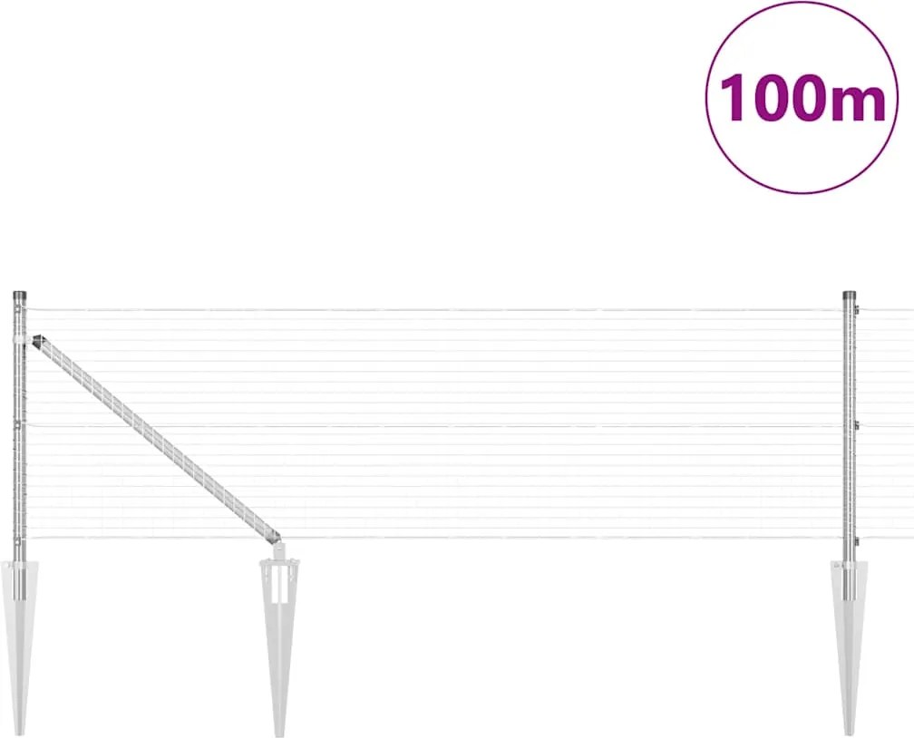 Svařované drátěné ploty s hroty 100 x 0,6 m Pozinkovaná ocel 3352024