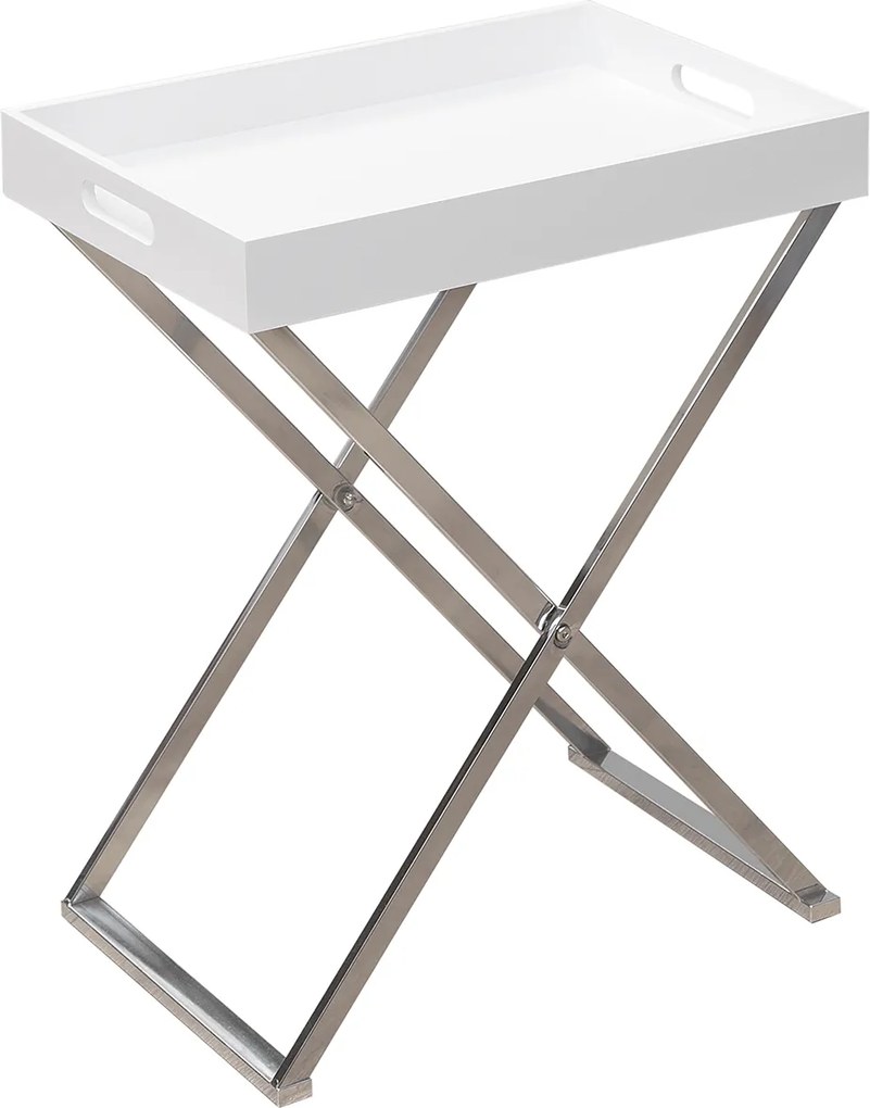 Noble Home Odkládací stolek Tevemo, bílá, stříbrná