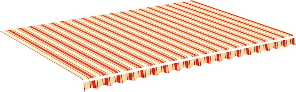 Náhradní plachta na markýzu žlutá a oranžová 500 x 350 cm polyesterová 312022
