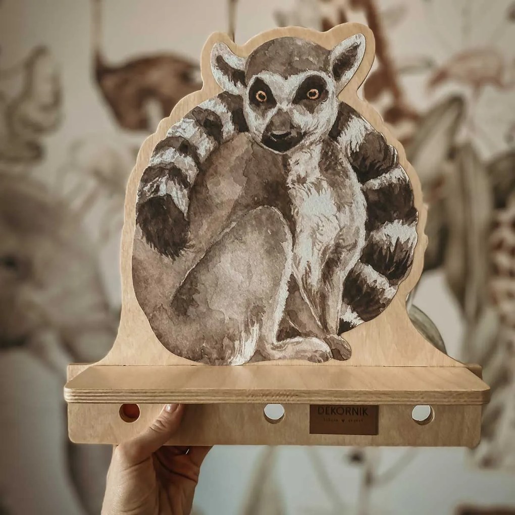 Polička do dětského pokoje lemur