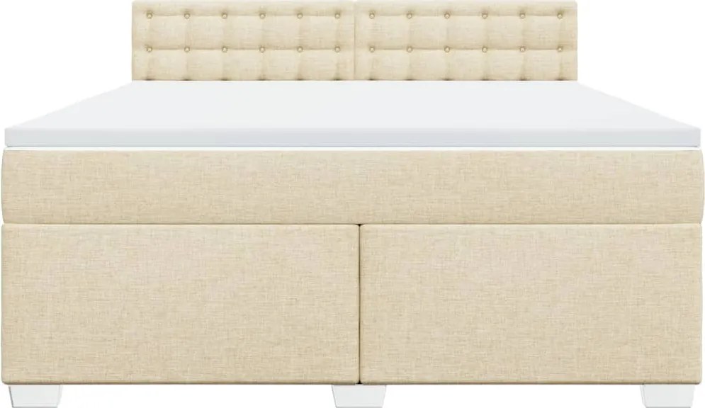 Box spring postel s matrací krémová 180x200 cm textil 3285986