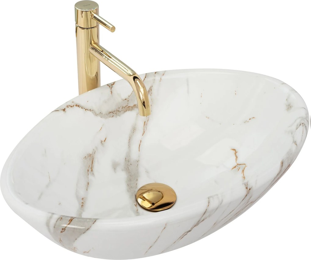 Rea Pamela umyvadlo, 53 x 33 cm, imitace kamene-Aiax, REA-U9685